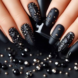 40 Impresionantes Diseños De Uñas Negras Para Este 2024 Que Elevaran Tu ...